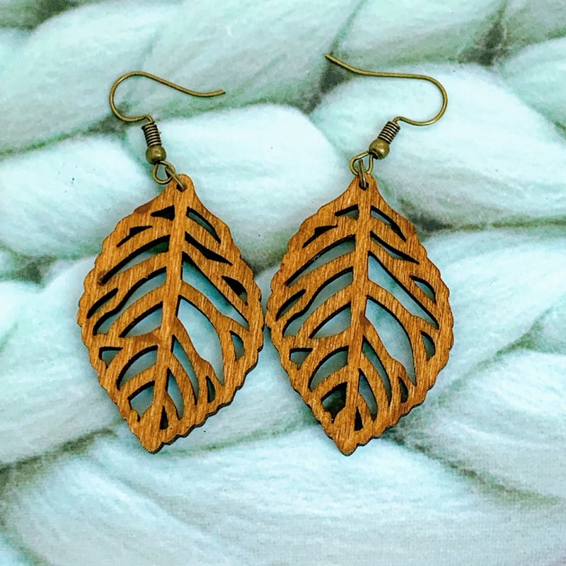 Wooden Earrings - Etsy