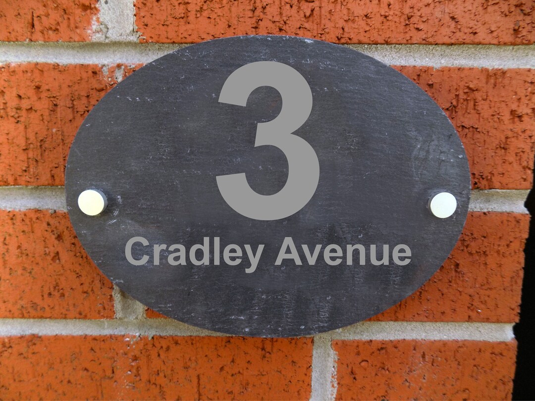 Oval Rustic Slate Door Sign Personalised With Fixings 20 X 15 Cm - Etsy