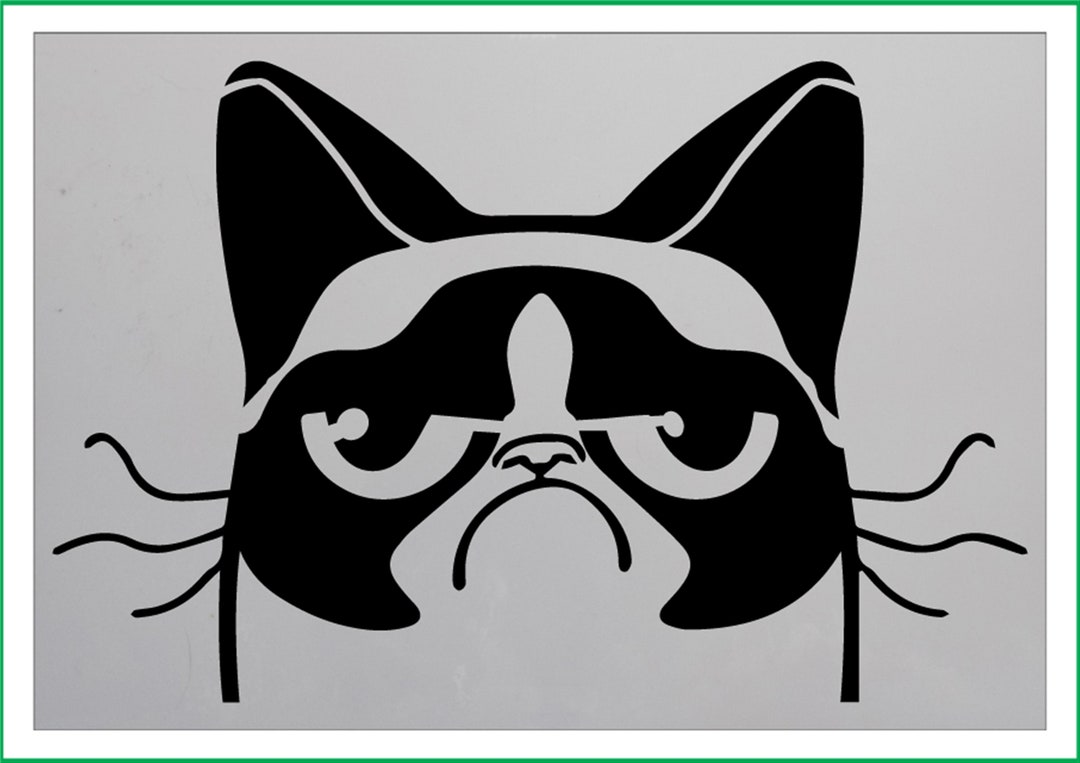 CAT SAD FACE Print Mylar Stencil 190 Micron Mylar A4 A3 A2 - Etsy
