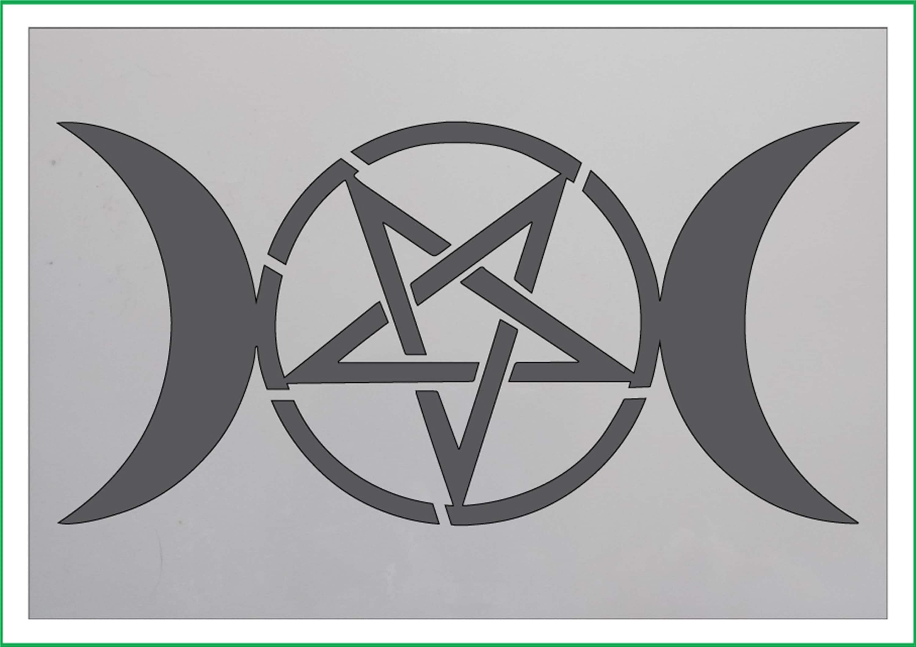 Pentagram Moons Pagan Wicca Symbol Print Mylar Stencil 190 Etsy