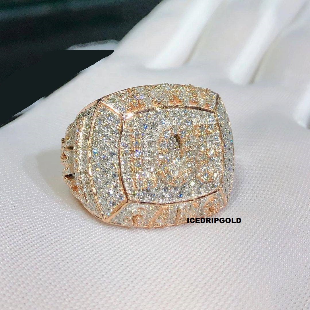 Custom Name Number Logo Ring Men Ring Natural Moissanite - Etsy