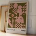 Bauhaus Modern Poster: Pink and Olive Green Print - Digital Download ...