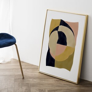 Printable Geometric Poster in Vintage Mid-century Modern Style for a ...