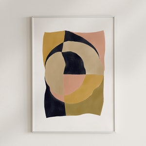 Printable Geometric Poster in Vintage Mid-century Modern Style for a ...