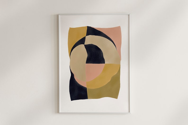 Printable Geometric Poster in Vintage Mid-century Modern Style for a ...