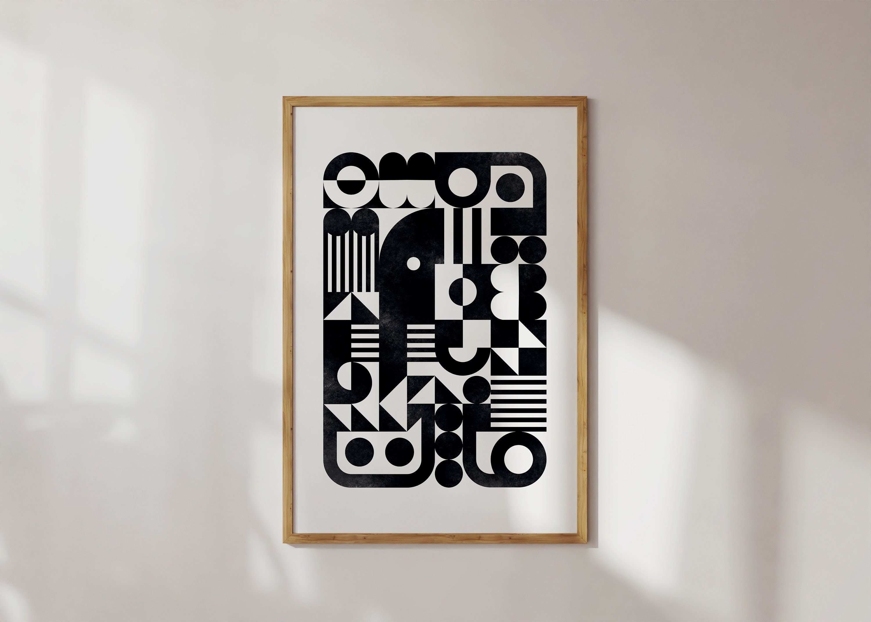 Printable Bauhaus Poster: Trendy Black and Beige Aesthetics for Elegant ...