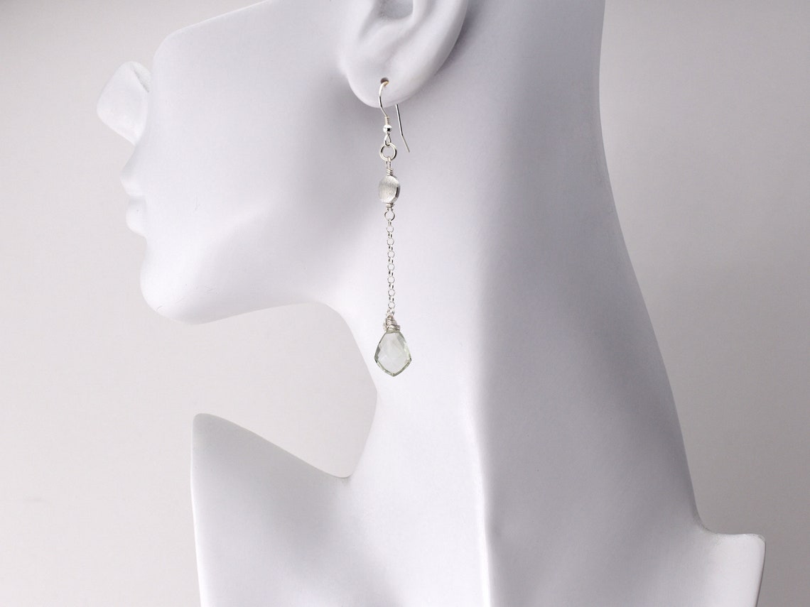 Prasiolite Earrings 925 Sterling Silver Kingman Turquoise Gemstone ...