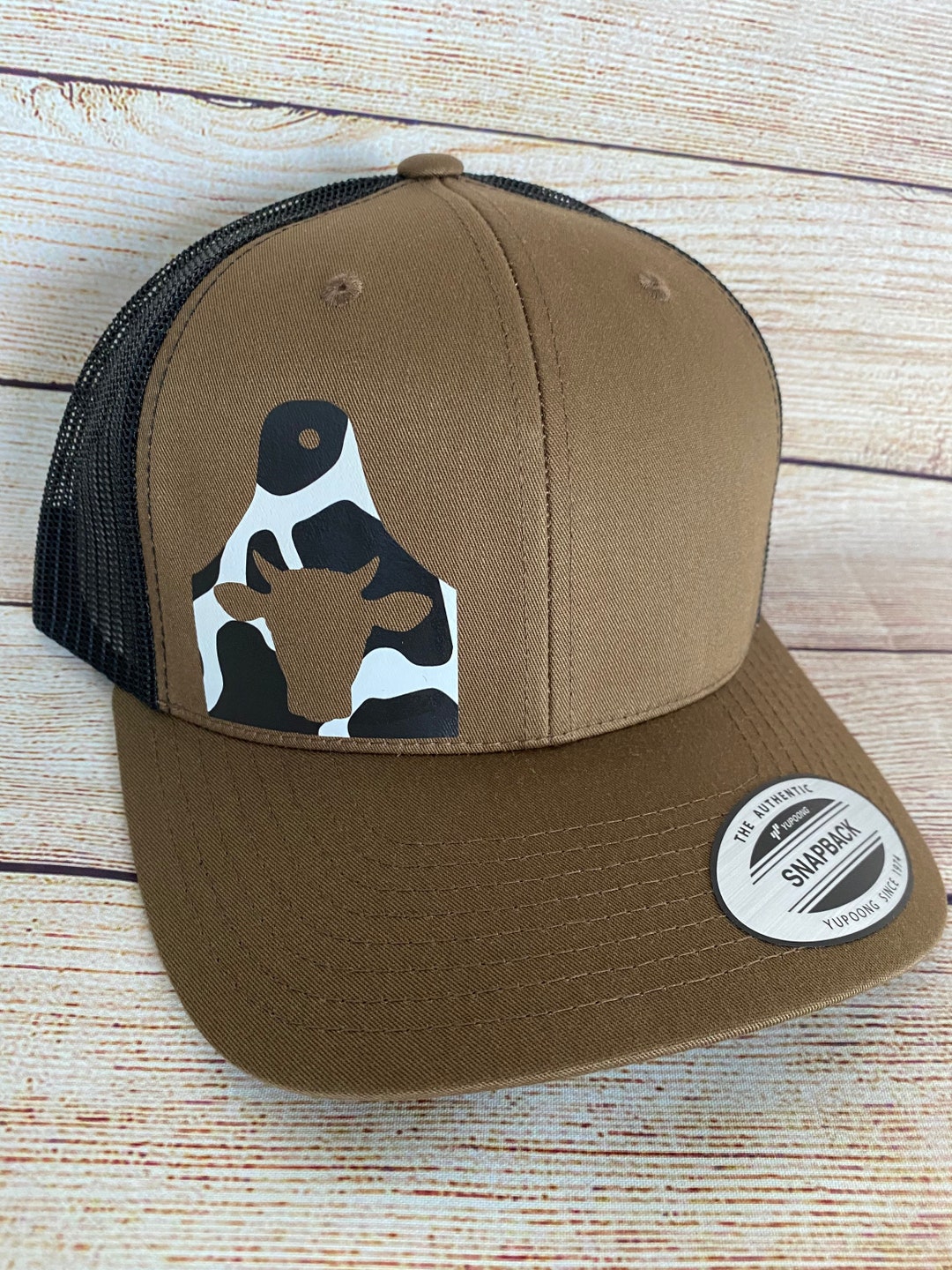 Cow Print Ear Tag Snapback Trucker Hat Cow Print Hat - Etsy