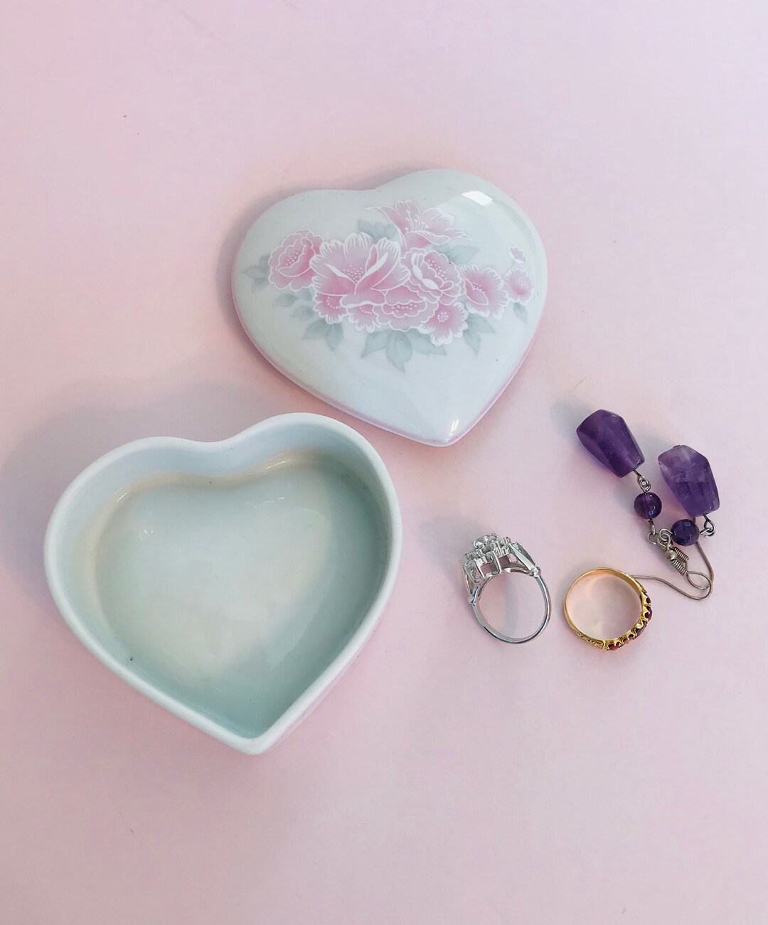 Vintage, Heart Shaped, Bone China Trinket Box From Leart of Brazil ...