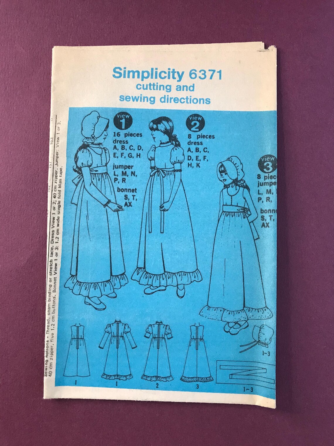 Simplicity Vintage Pattern #6371 From 1974. Girls' "holly Hobby" Dress ...