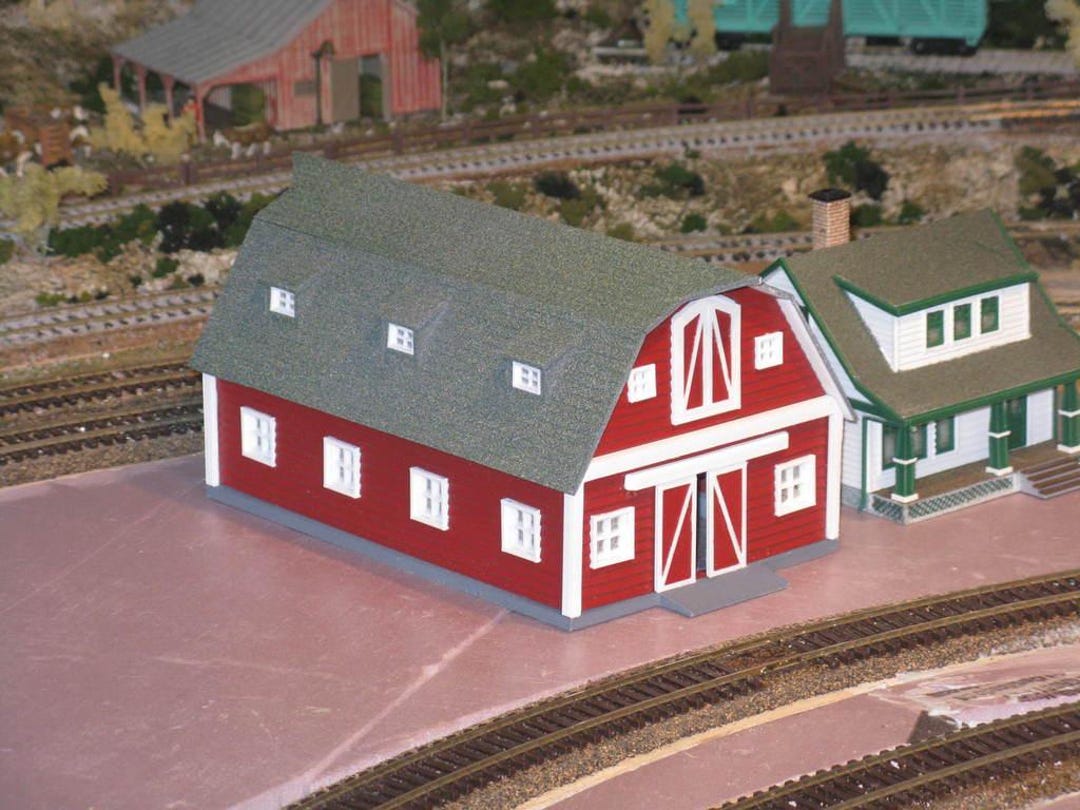 HO Scale Big Red Barn S, O, HO Also Comes in Blue, Gray, or Black - Etsy