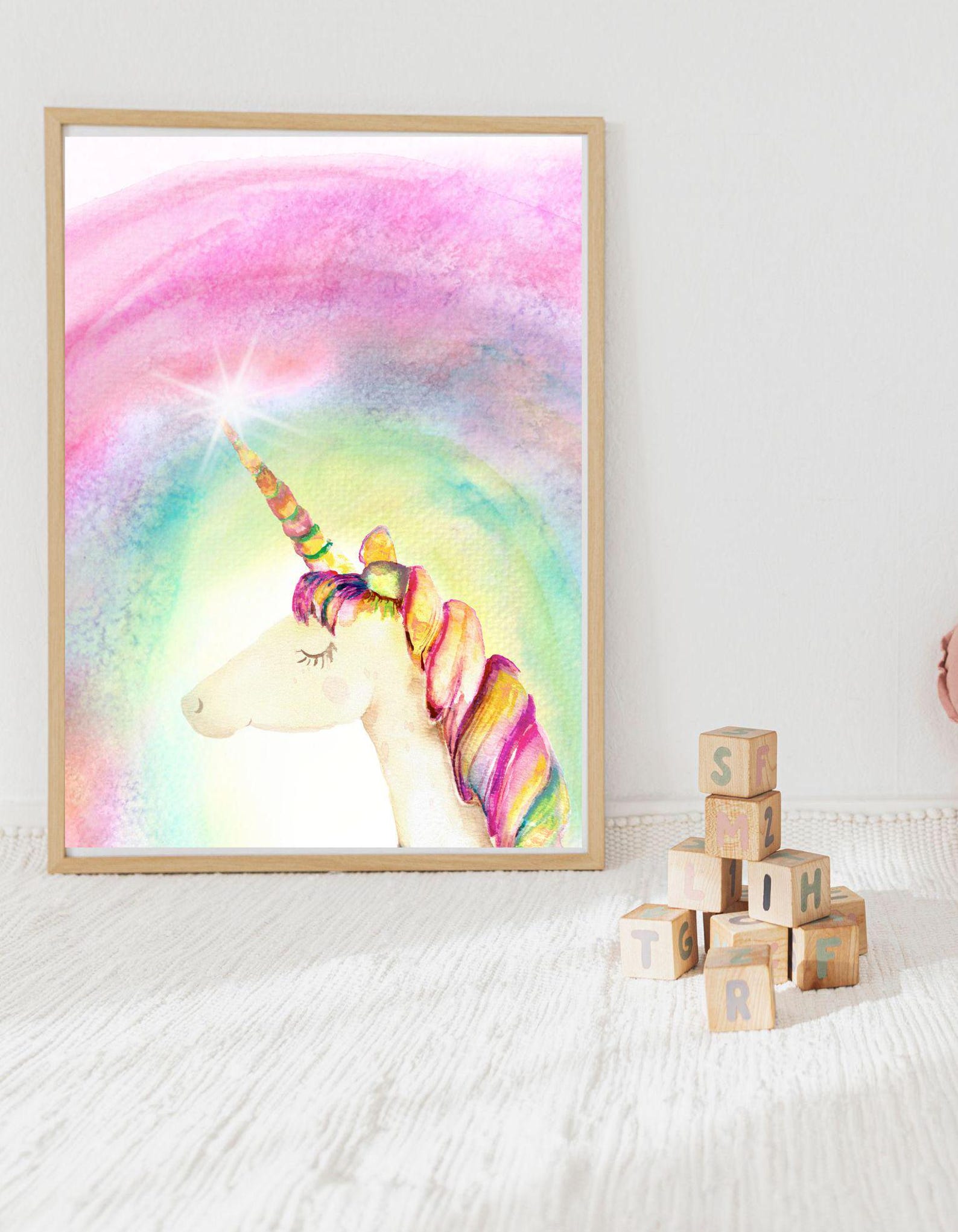 Unicorn Poster Digital Download Files. Portrait Printable Unicorn and ...