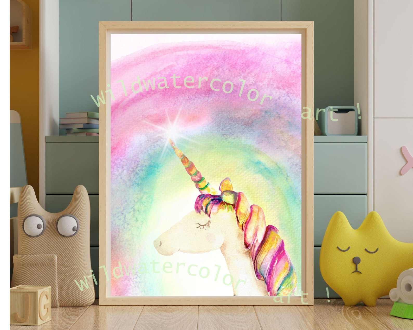 Unicorn Poster Digital Download Files. Portrait Printable Unicorn and ...