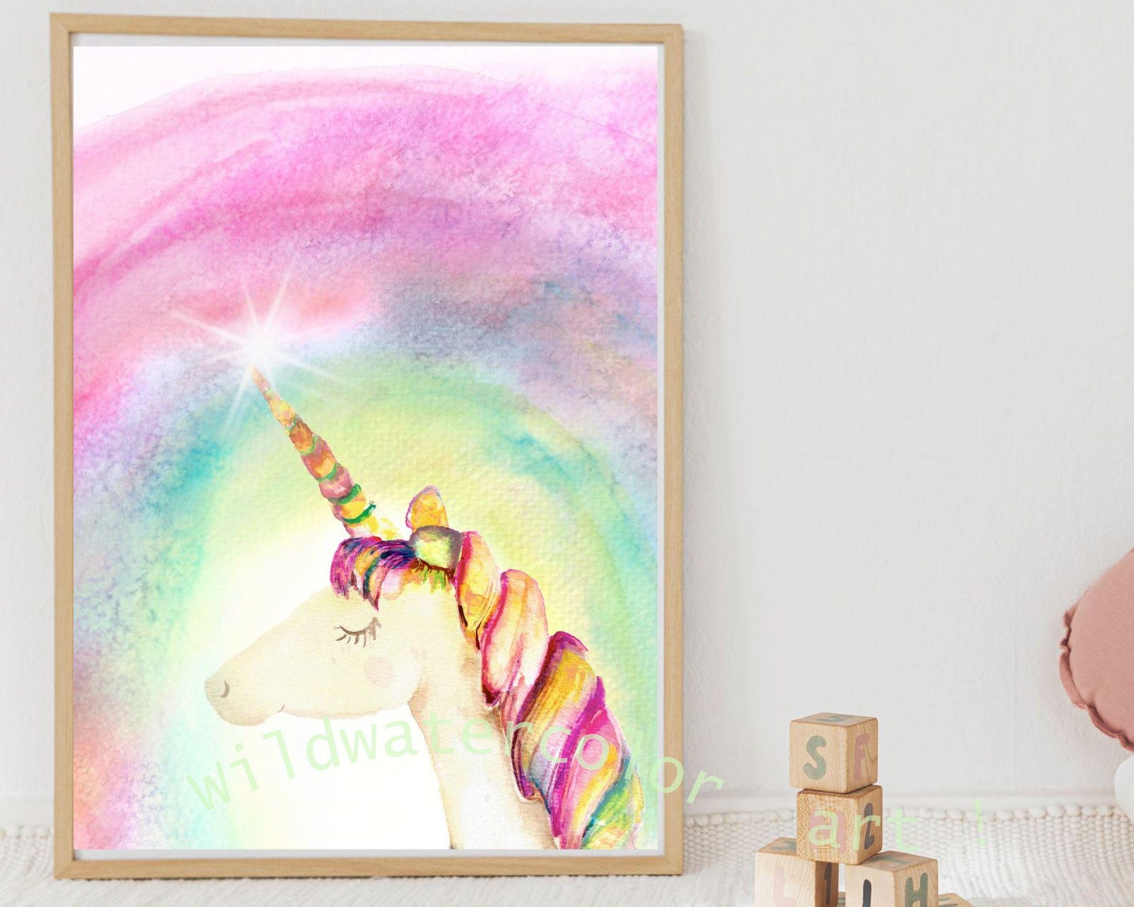 Unicorn Poster Digital Download Files. Portrait Printable Unicorn and ...