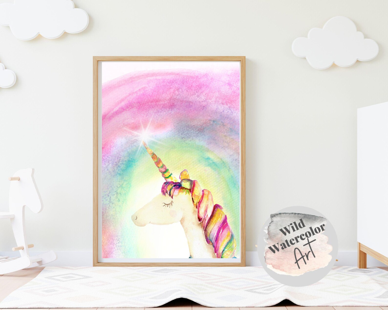 Unicorn Poster Digital Download Files. Portrait Printable Unicorn and ...
