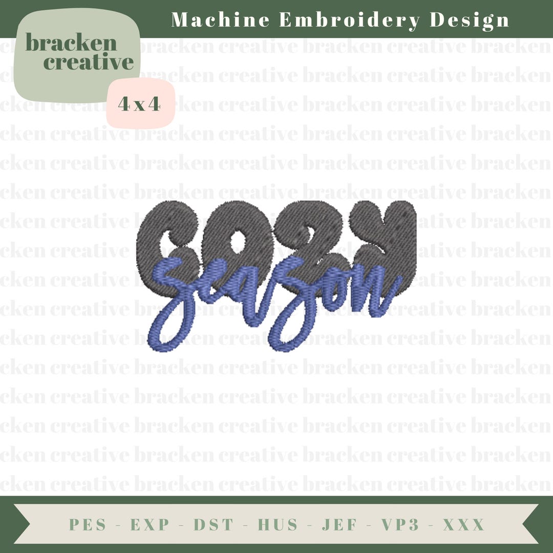 Cosy Season | Embroidery Design | 4x4 | PES EXP DST VP3 | Autumn Design ...