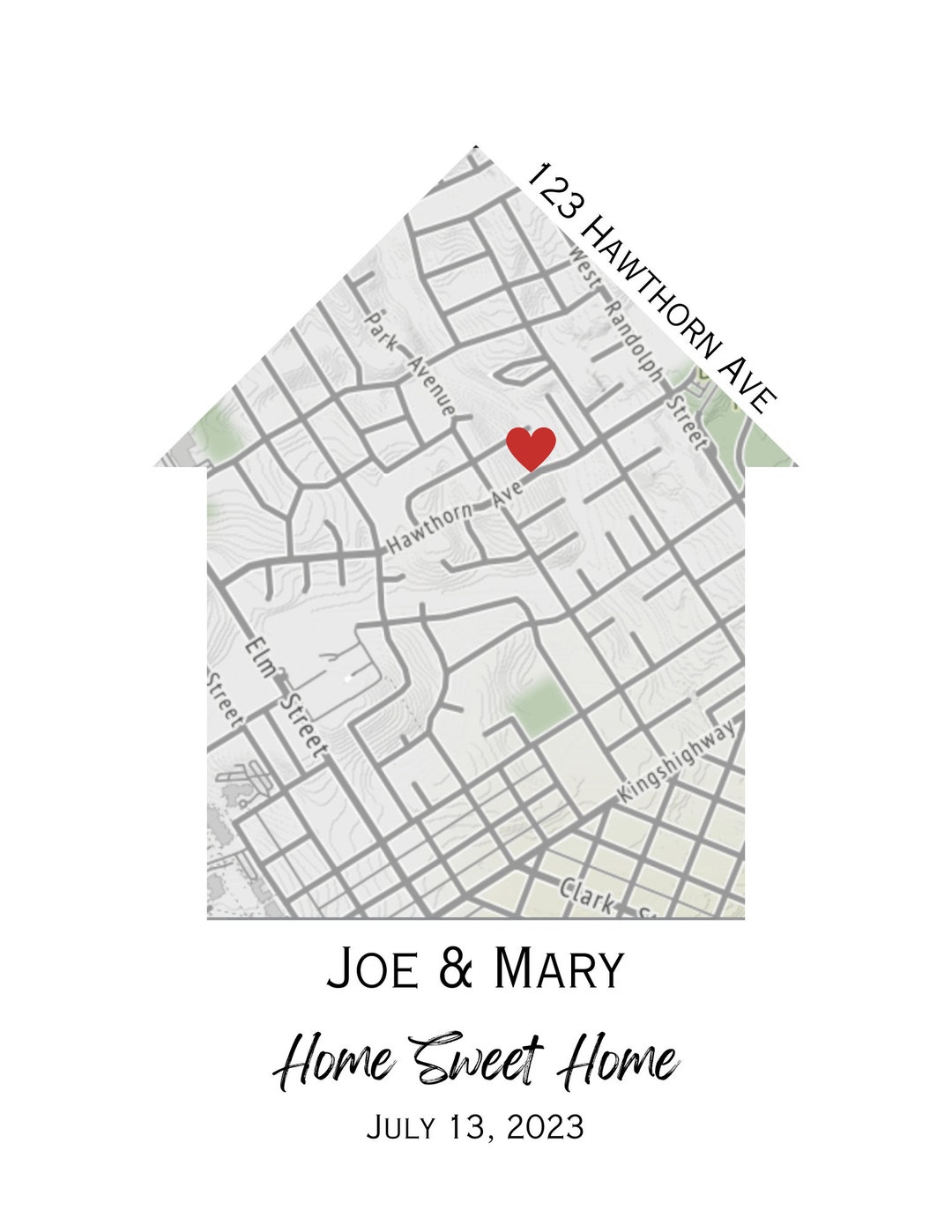 Custom Digitial Home Sign With Map - Etsy
