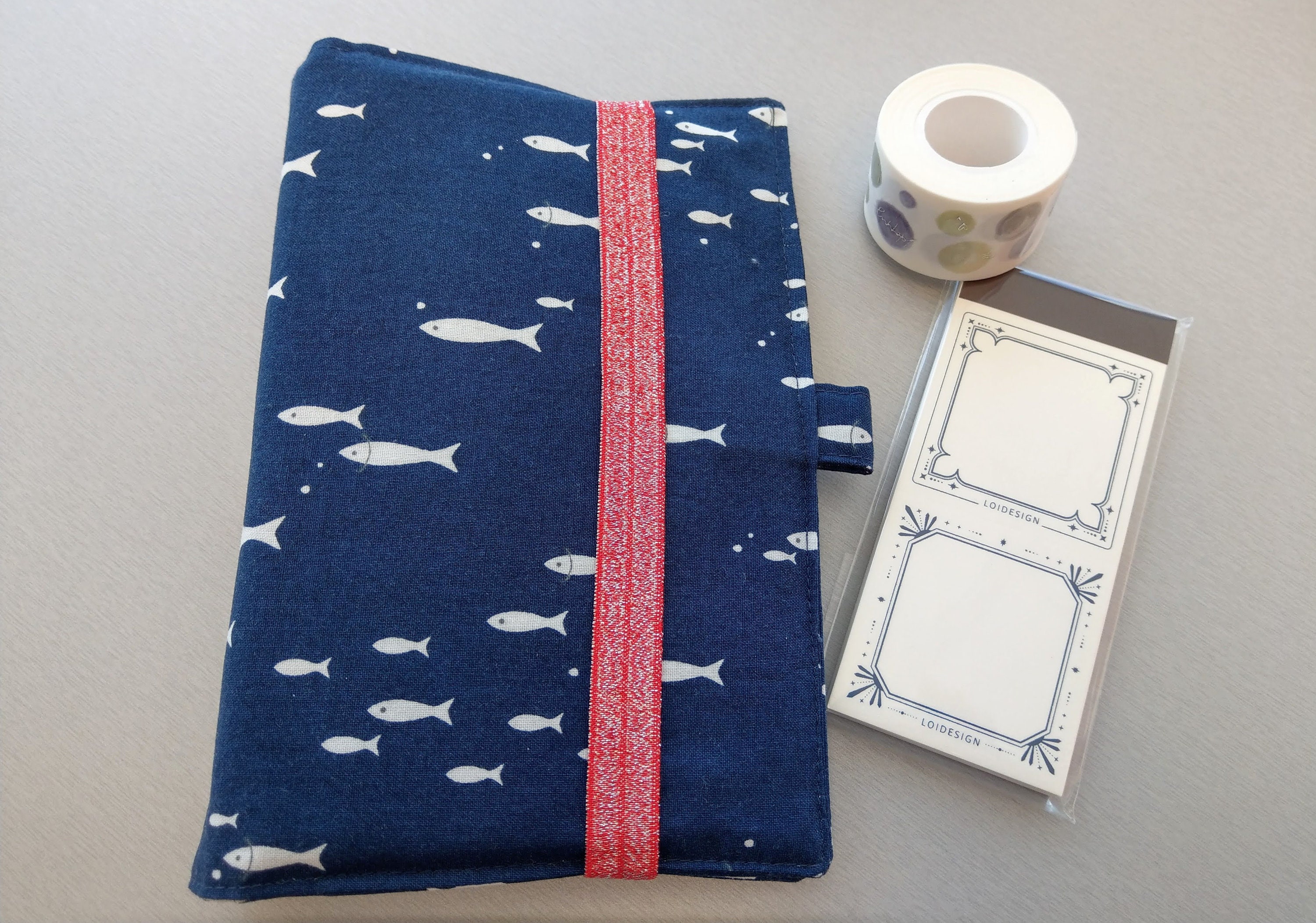 Paper, Party & Kids One Fish Two Fish A6 6 ring binder with handmade ...