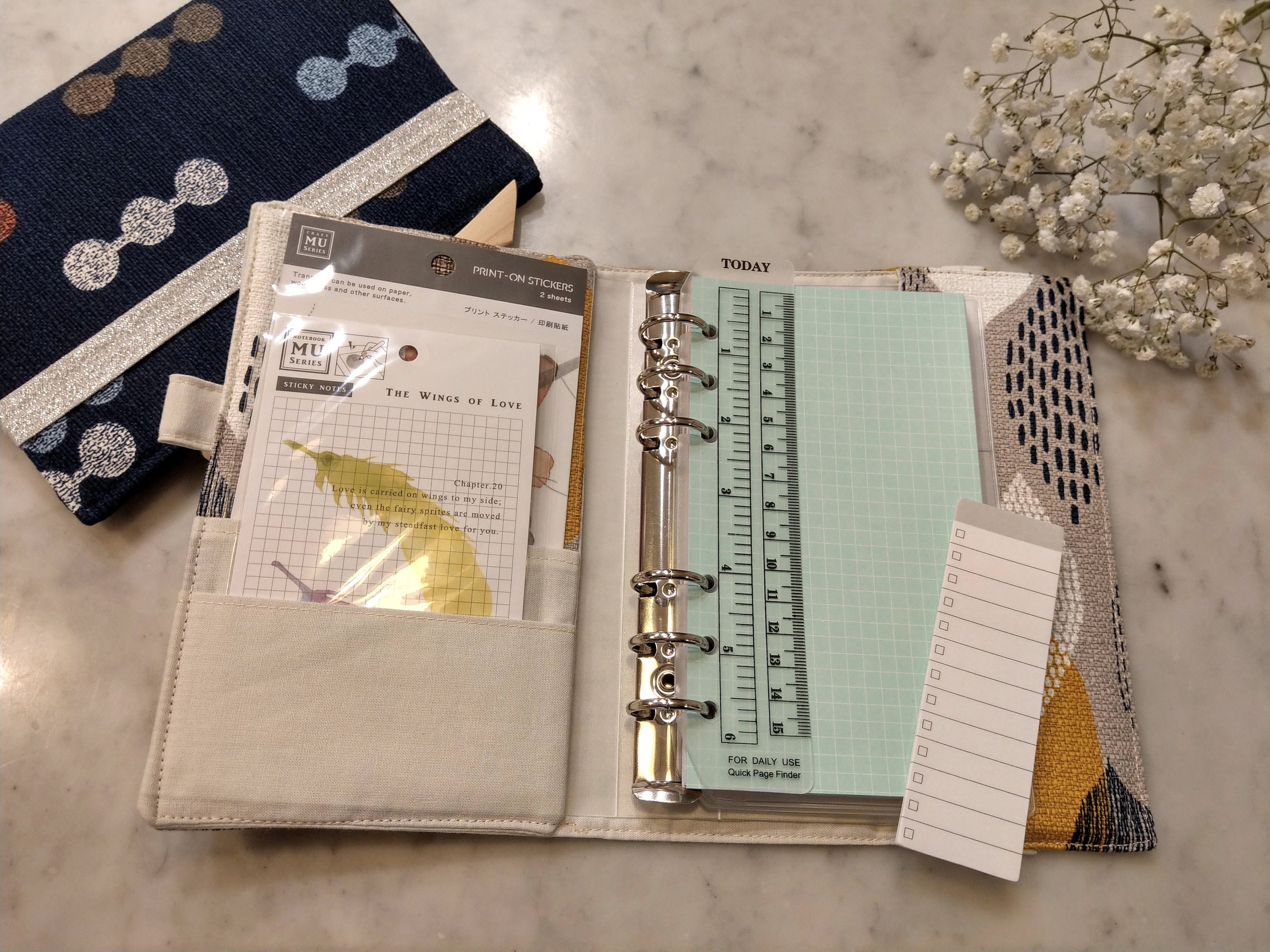 Paper, Party & Kids One Fish Two Fish A6 6 ring binder with handmade ...