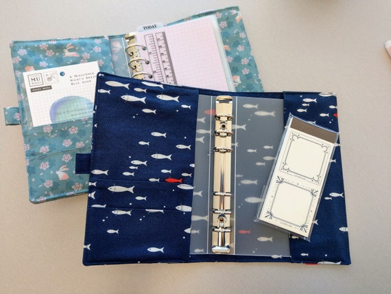 Paper, Party & Kids One Fish Two Fish A6 6 ring binder with handmade ...