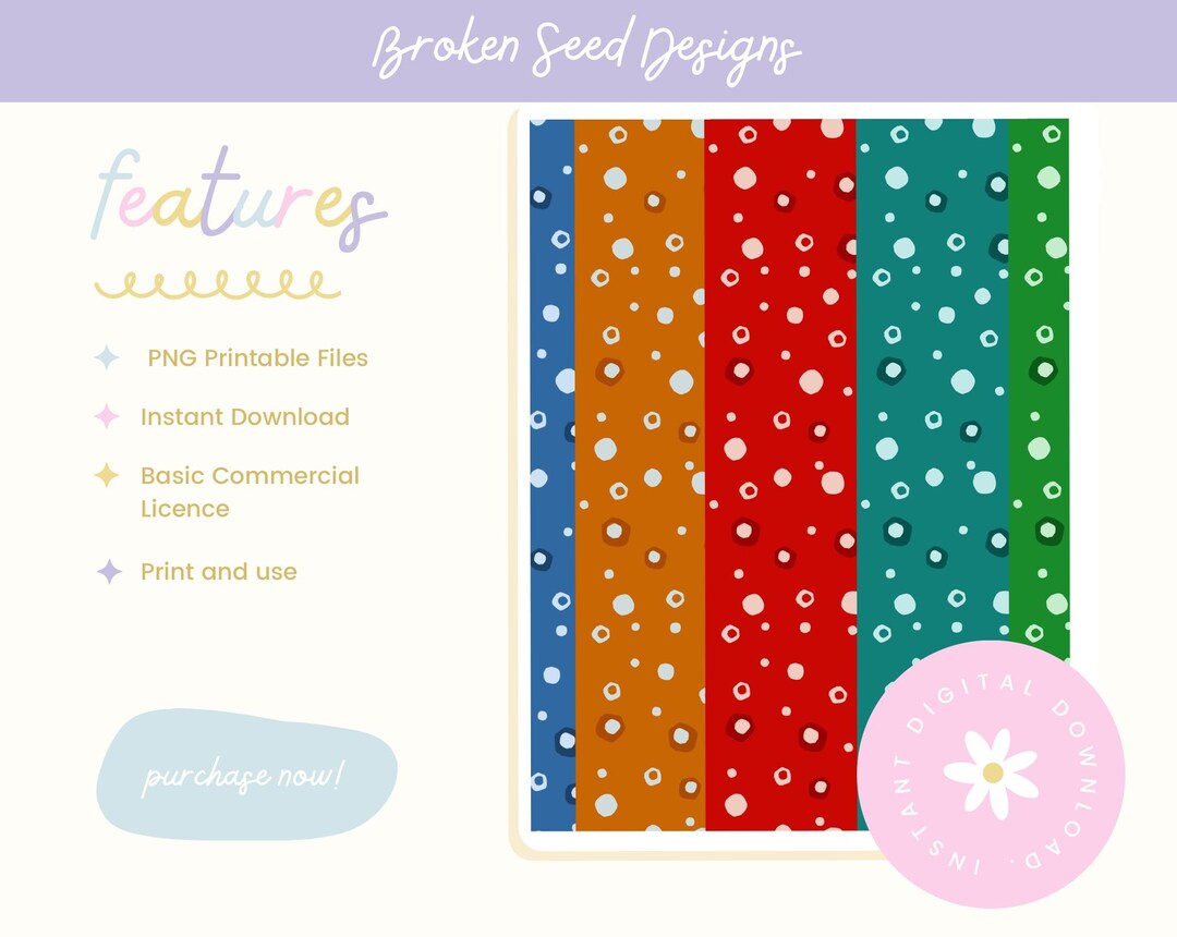 Bold Polka Dot Digital Paper | Seamless Dots Backgrounds | Classic ...