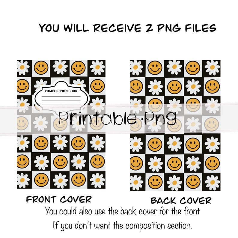 Printable Composition Notebook Cover PNG Back to School Personal ...