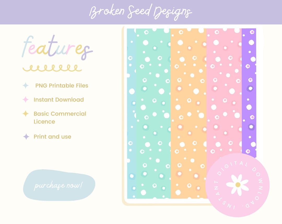 Pastel Polka Dot Digital Paper | Seamless Dots Backgrounds | Scrapbook ...