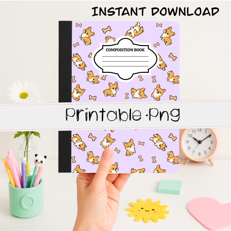 Printable Composition Notebook Cover PNG Back to School Personal ...