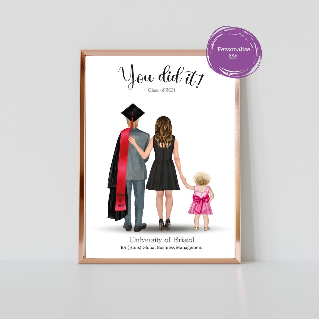 Personalised Graduation Print, Graduation Family ,degree,graduation ...