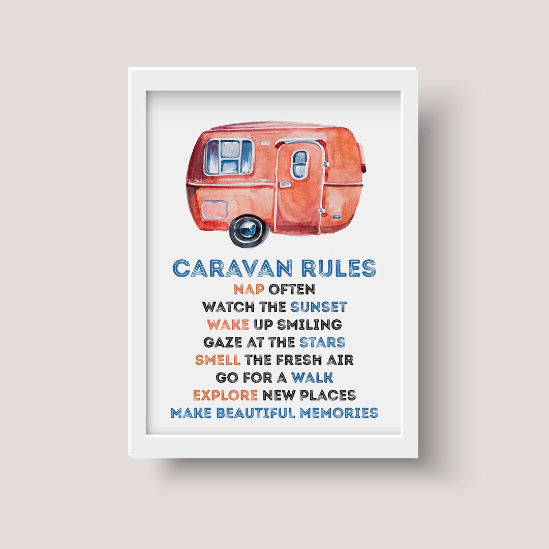 Caravan Rules, Caravan Gift, Caravan Lovers Gift, Caravan Gift, Happy ...