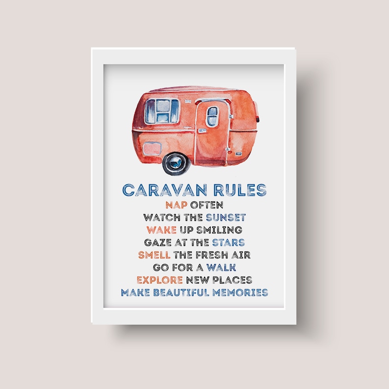 Caravan Rules Caravan Gift Caravan Lovers Gift Caravan - Etsy UK