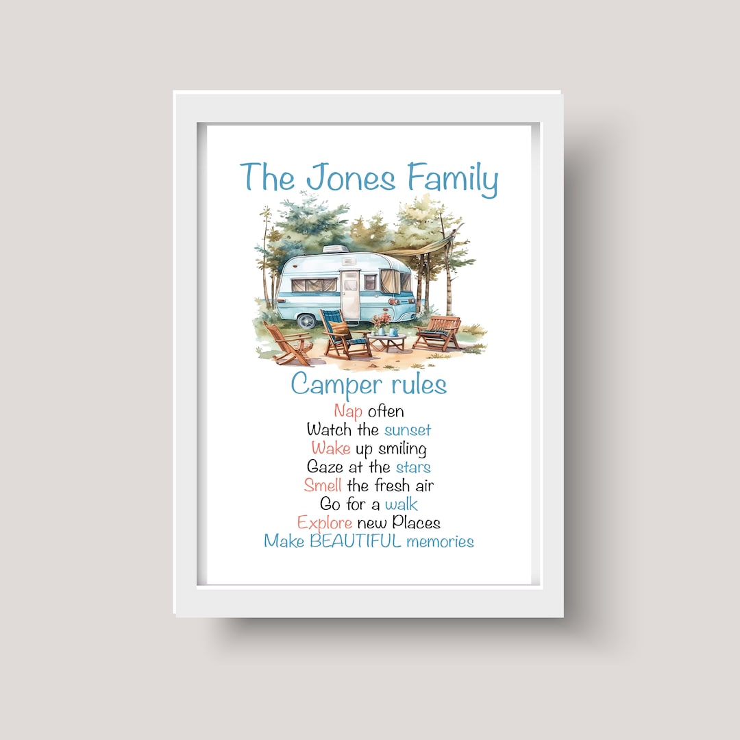 Camper Van Rules, Camper Van Gift, Camper Van Lovers Gift, Camper Gift ...