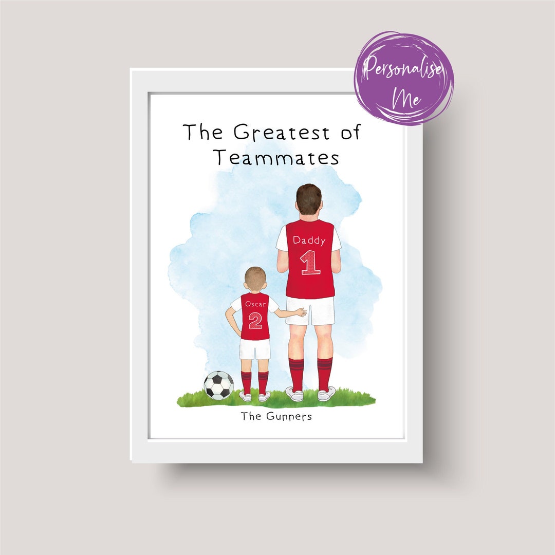 Personalised Football Print, Personalised Print , Gifts for Dad, Team ...