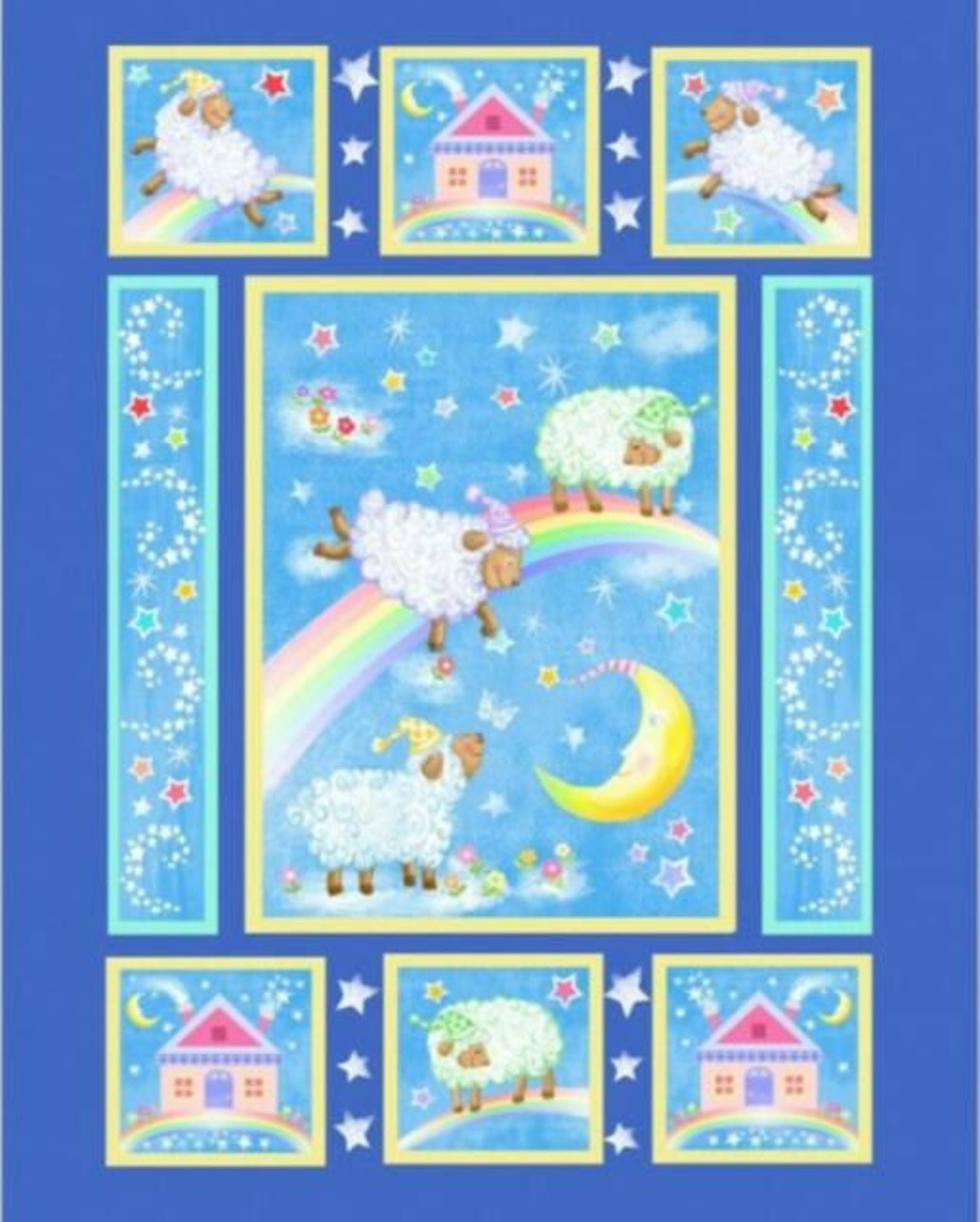 Sleepy Time Sheep Jumping Overthe Rainbow Stars and | Etsy