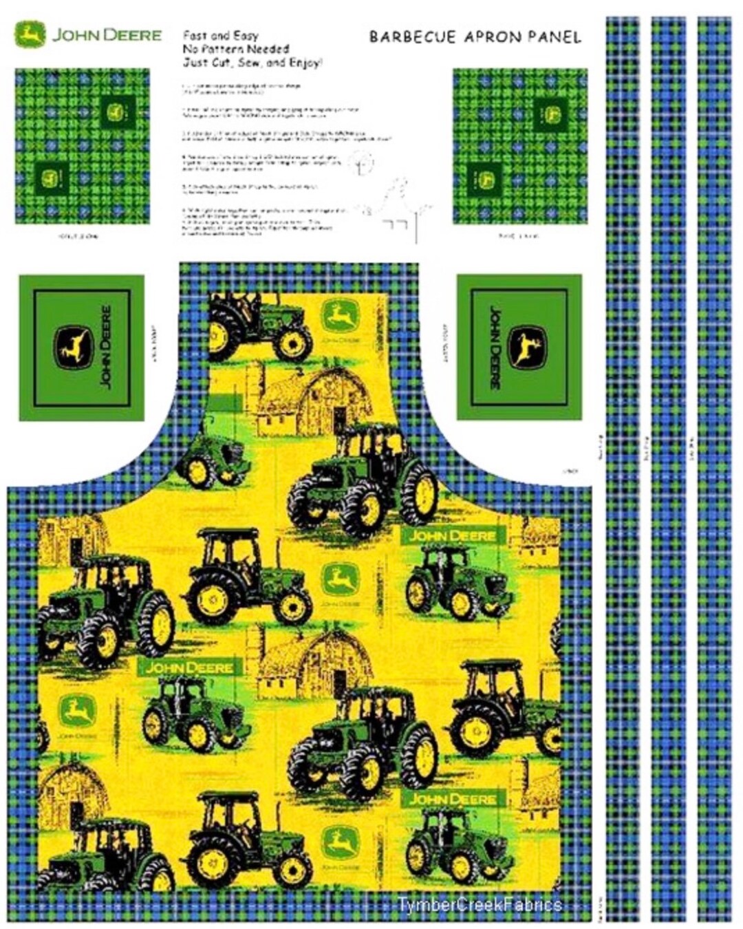 John Deere Tractor Apron Panel - (original Print ) by Springs Creative ...