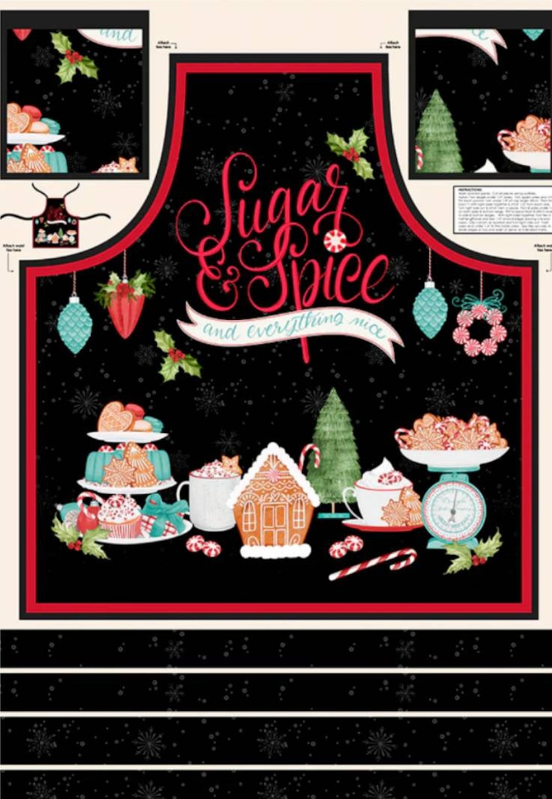 Peppermint Parlor Apron Panel - Etsy