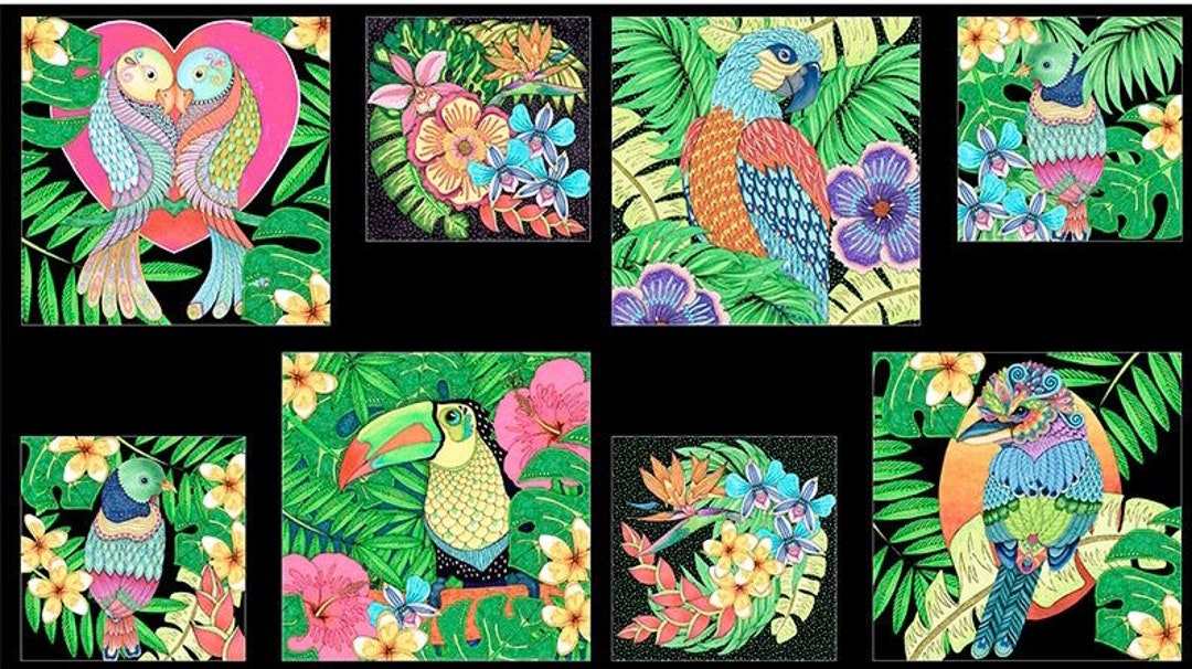 Tropical Bird Craft Flair -multi Panel Beautiful - Etsy