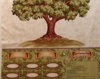 Family Tree Fabric Panel - Etsy