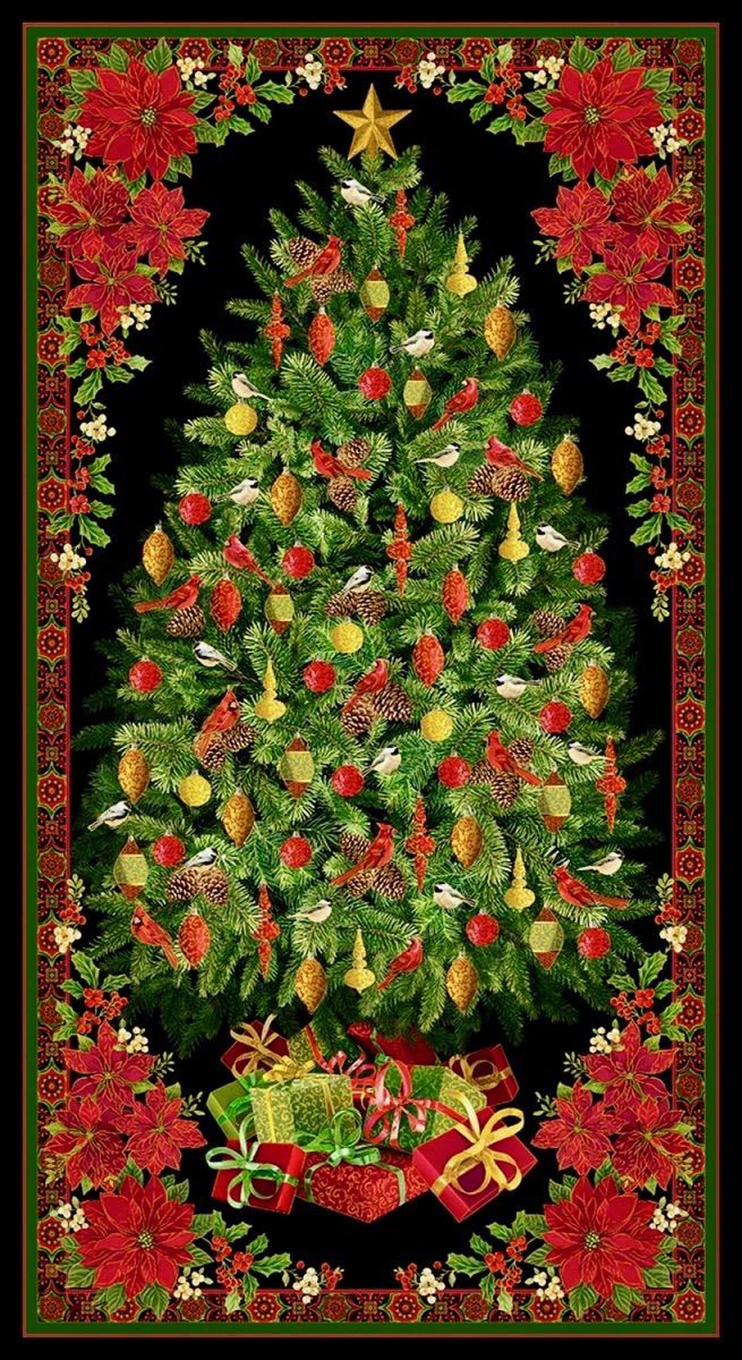 Joyful Seasons Christmas Tree Panel - Etsy