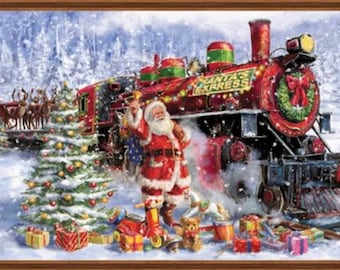 Santa Train Panel - Etsy