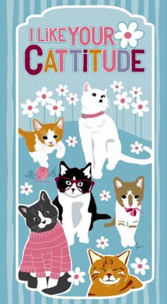 Cattitude Cat Panel Cute - Etsy