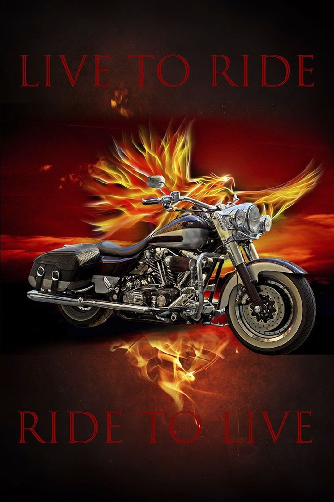 Motorcycle - Live to Ride Panel - Dynamic - Etsy