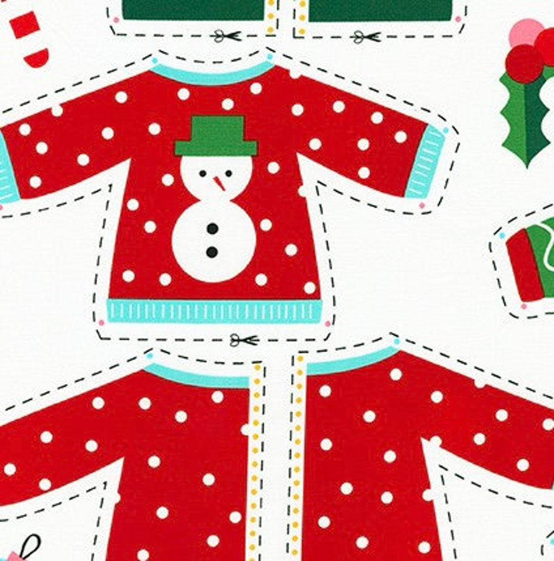 6.00 SALE - Girl Friends Holiday Party Sweater Panel By. Kaufman ...