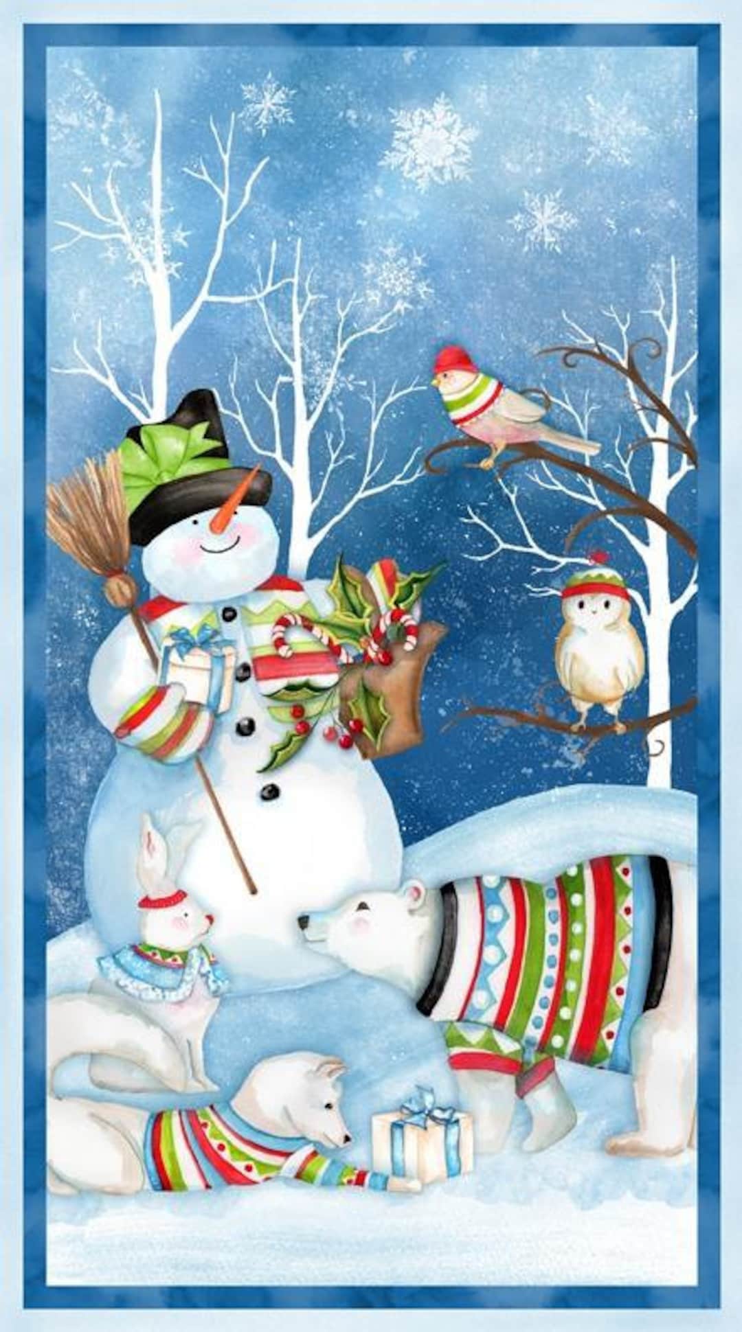 Snowy Friends Panel - Cheerful & Impressive - Etsy