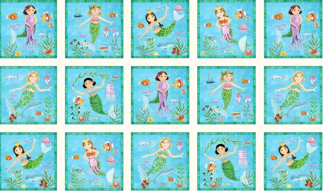 6.00 SALE - Little Mermaids Cute Panel - so Sweet - Etsy