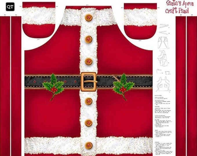 Santa Apron Sew N Go Craft Panel so Cute - Etsy