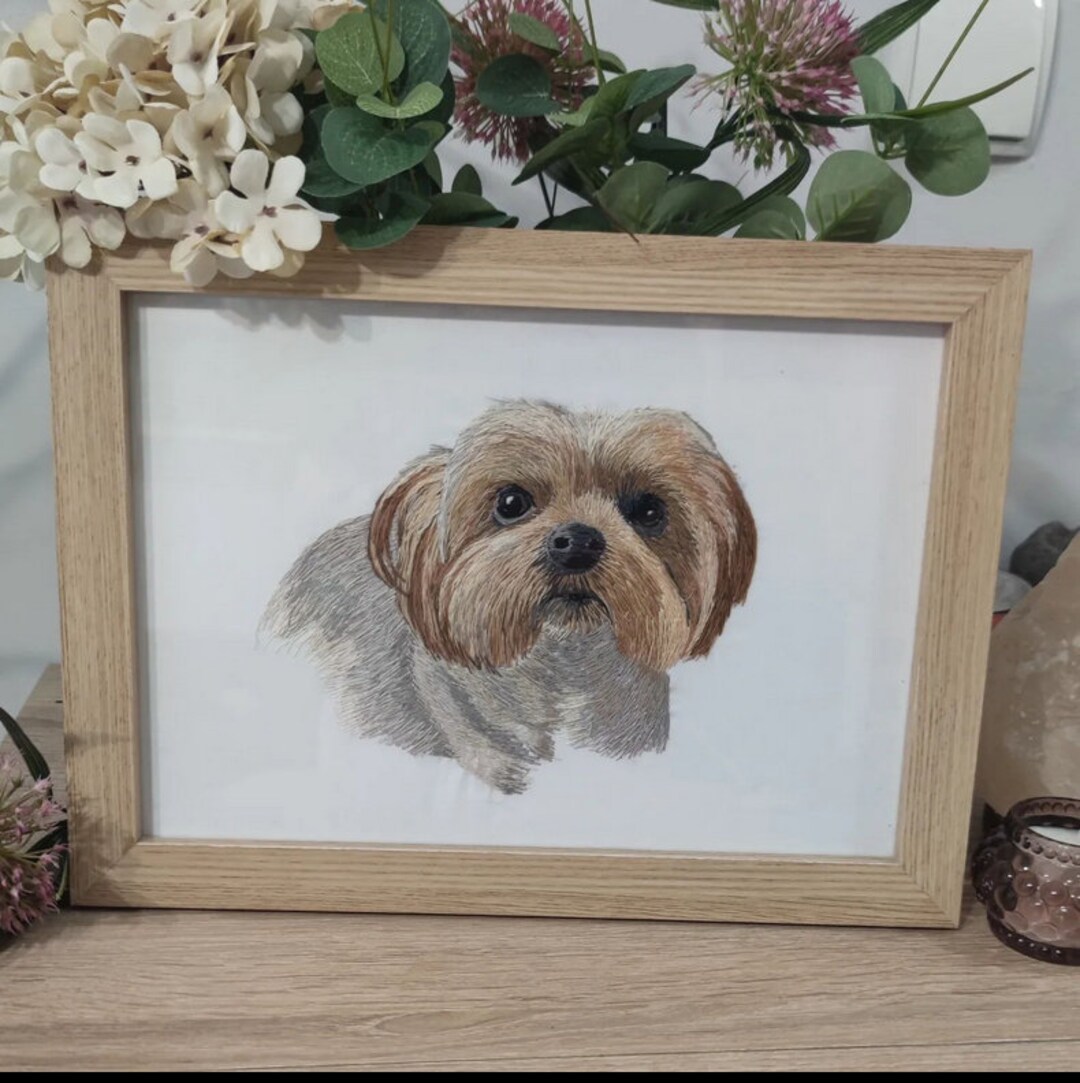Bordado de mascotas bordado de perros Retrato de perros - Etsy España