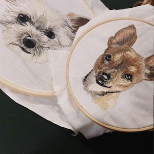 Custom Dog Portrait Dog Portrait Memorial Pet Portrait Embroidered Pet ...