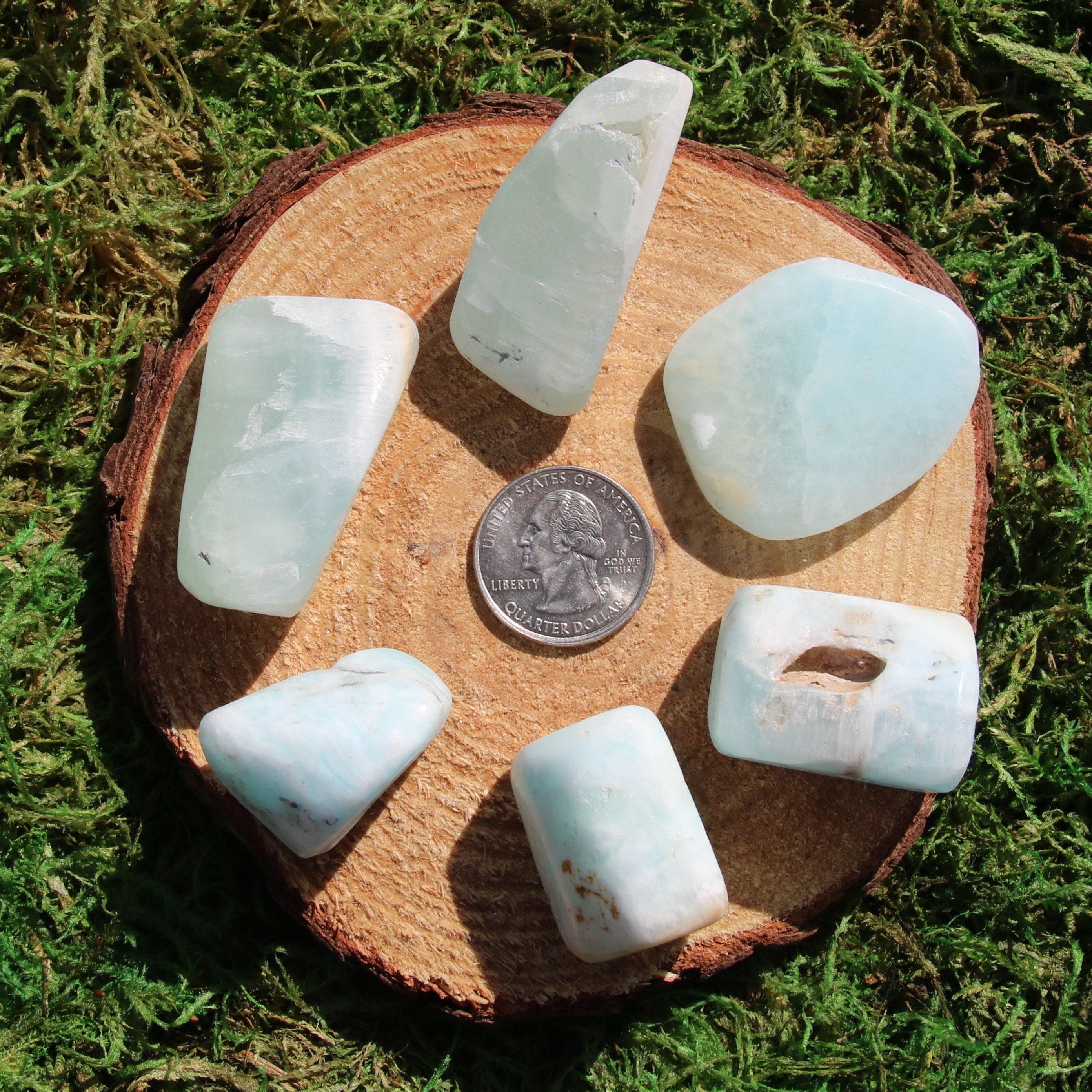 Caribbean Teal Calcite Tumbled Stones A-K - Etsy