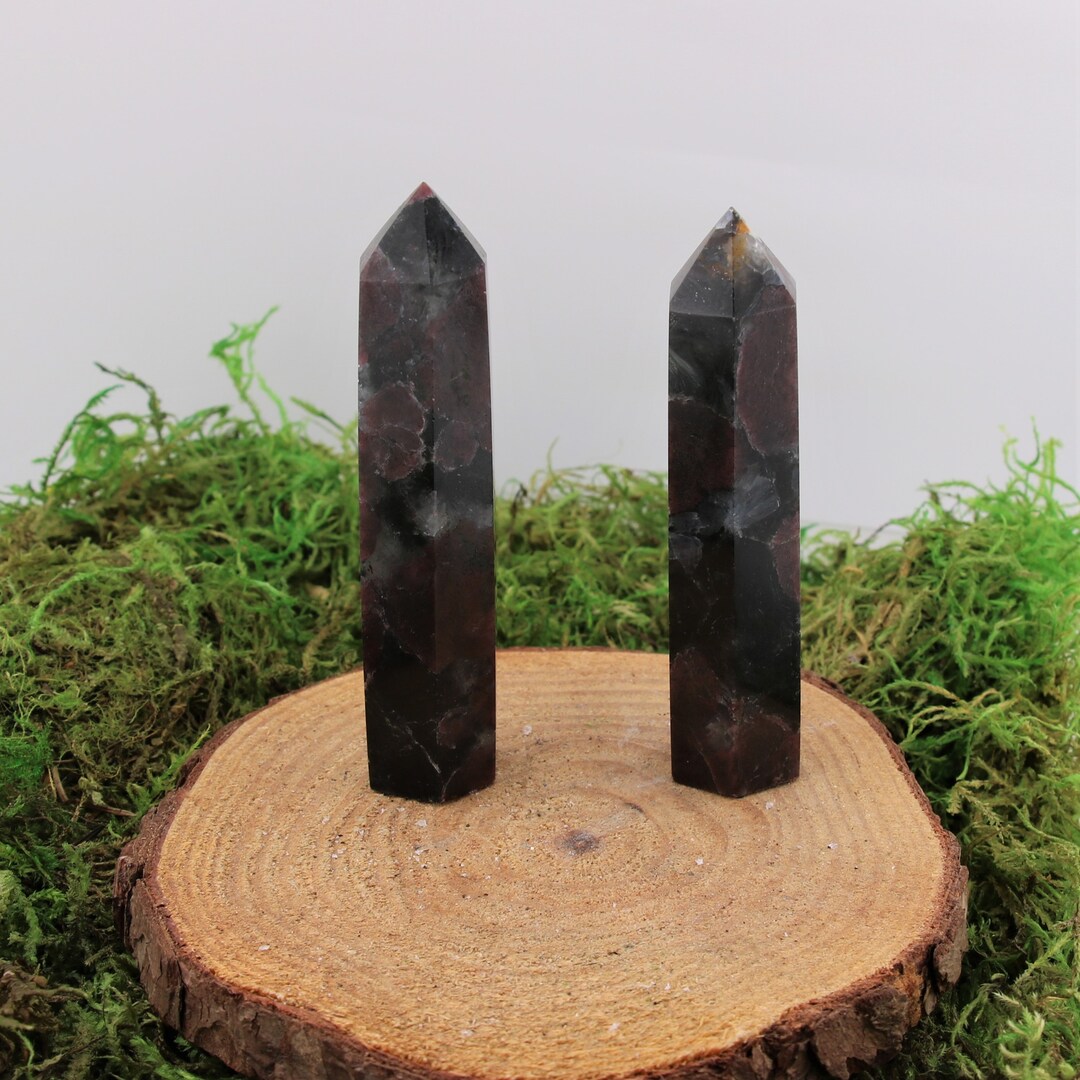 Astrophyllite With Red Garnet Tower #B-C - Etsy